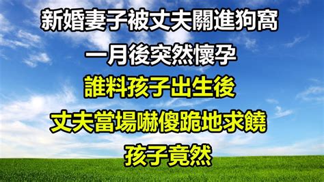 新婚妻子被丈夫關進狗窩，一月後突然懷孕，誰料孩子出生後，丈夫當場嚇傻跪地求饒，孩子竟然风花雪月 深夜淺讀 爱情故事 阿丸老人堂