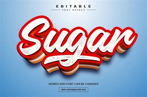 Premium Vector Sugar 3d Editable Text Effect Template