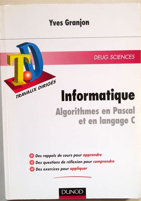 Informatique Algorithmes En Pascal Et En Langage C
