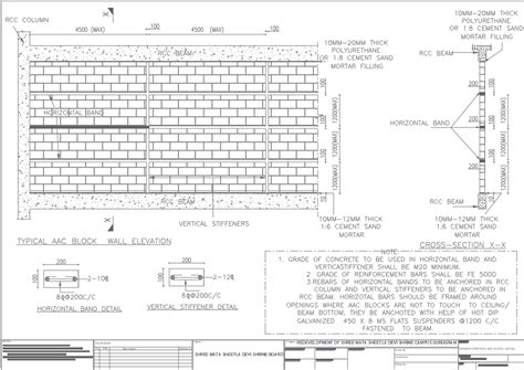 Rcc Beam Block Wall Plan In Elevation Cad Drawing Dwg File