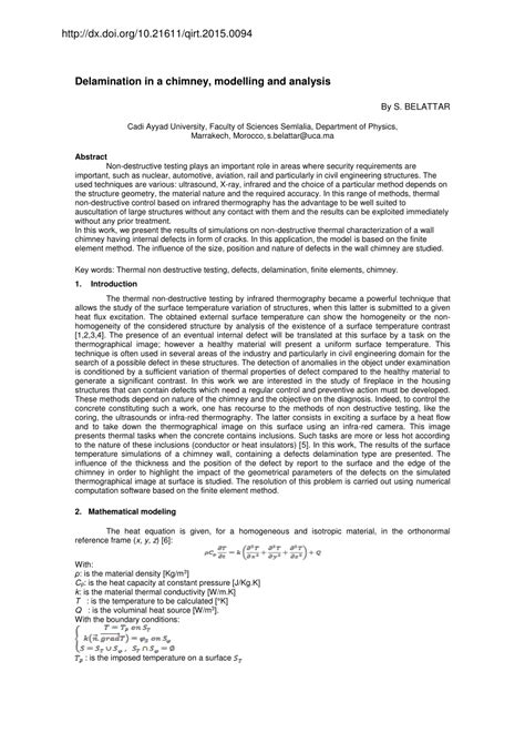 Pdf The Finite Element Method And Infrared Thermography Applied To The Characterization Of