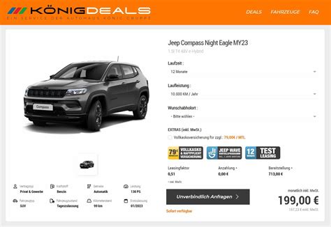 Jeep Compass Im Leasing Für 199 Euro Mtl Brutto Ntv Autoleasing