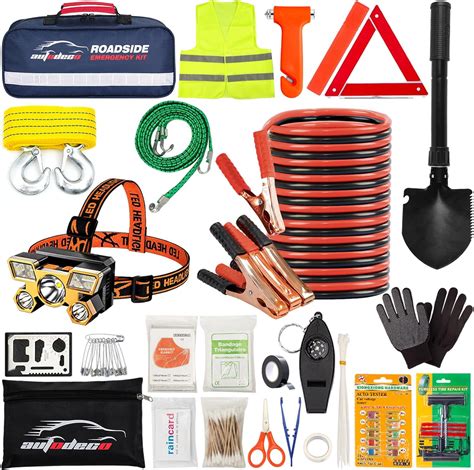 Autodeco Roadside Car Emergency Kit 88pcs Premium Heavy Duty Car