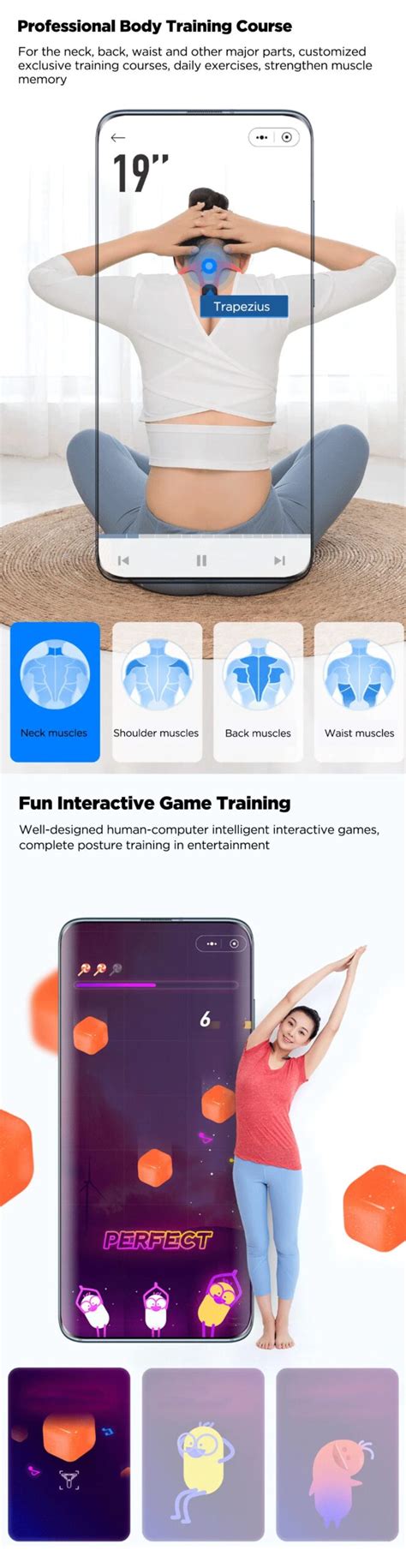 Hipee Smart Posture Correction Device Realtime Scientific Back Posture Training Monitoring