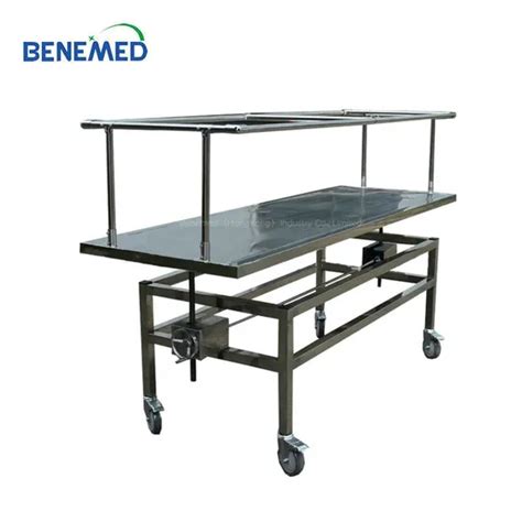 Cloth Covered Lifting Funeral Casket Trolley Funeral Stretcher Mortuary