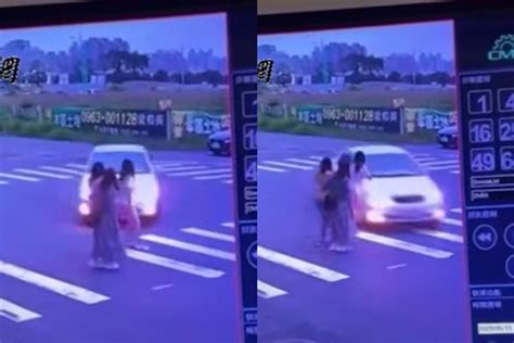 台中行人地獄！左轉車路口「加速硬切」4女險噴飛 超扯畫面曝光