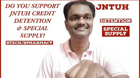 Do You Support Jntuh Credit Detention And Special Supplyjntuh Youtube