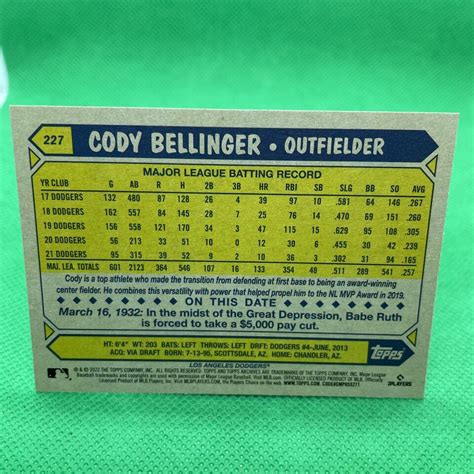 2022 Topps Archives 227 Cody Bellinger Los Angeles Dodgers Ebay