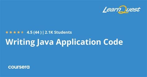 Writing Java Application Code Coursya