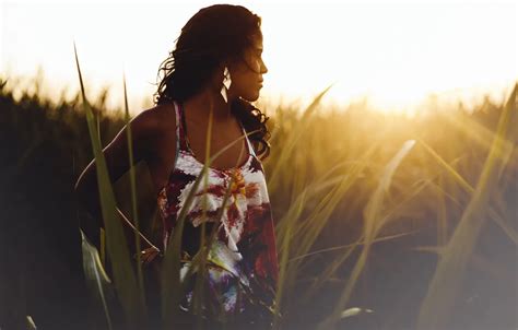 Wallpaper Girl Field Sunset Countryside Shirt For Mobile And
