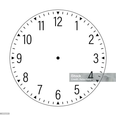 시계 페이스 시계 다이얼 화살표가 있는 빈 기계식 시계 모드 분 및 시간 표시 벡터 검은색에 대한 스톡 벡터 아트 및 기타 이미지 Istock