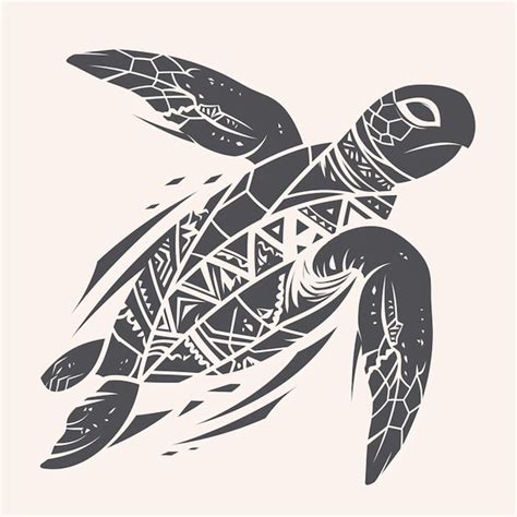Indonesian Sea Turtle Patterns With Natural Elements Premium AI Generated Vector