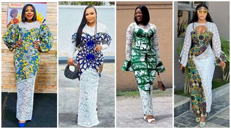 Captivating Ankara With Lace Combination Long Gown Styles Stylish Naija
