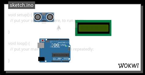 Sensor Ultrasonik MUH AQIS Copy Wokwi ESP32 STM32 Arduino Simulator