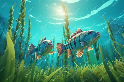 Premium Photo Underwater Scene With Croakers
