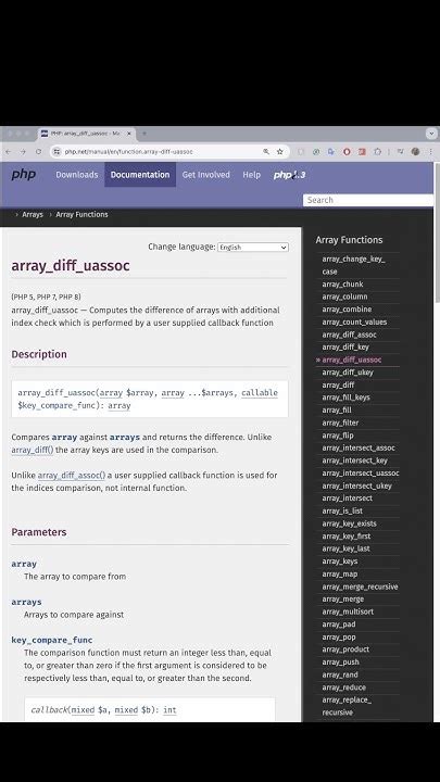How To Use Arraydiffuassoc In Php Php Arrays Function Youtube