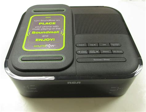 Rca Alarm Clock Rc250bk B Fm Clock Radio With Soundflow Alarm Clocks