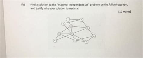 solved b find a solution to the maximal independent set