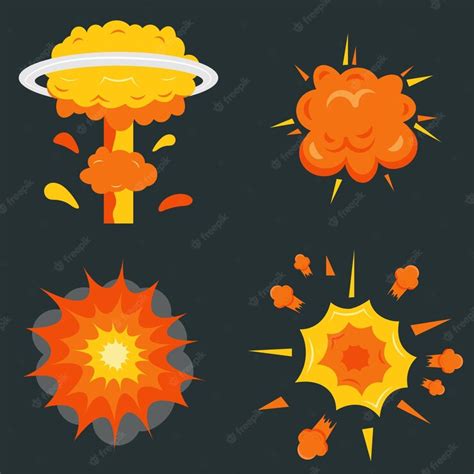 Premium Vector Set Of Dynamite Or Bomb Explosion With Fire Boom