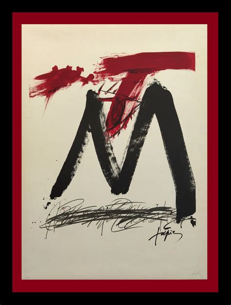 Antoni Tàpies Peinture de lithographie originale ELS MESTRES DE