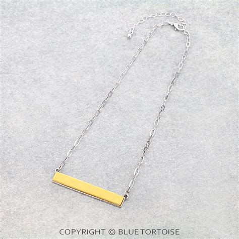 Bar Stone Necklace Bluetortoisewholesale