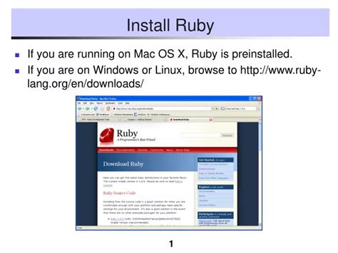 Ppt Install Ruby Powerpoint Presentation Free Download Id