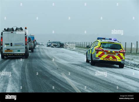 Dangerous Driving Conditions Rta Road Traffic Accident Snow Snowy Ice