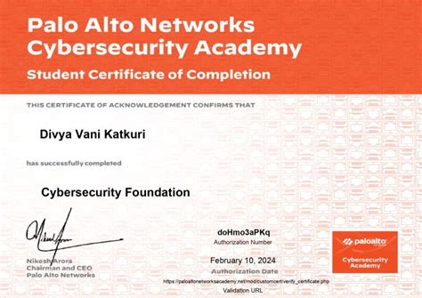Divya Vani Katkuri On Linkedin Cybersecurity Foundation