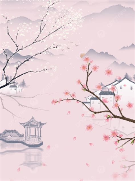 핑크 중국 풍 살구 꽃 여행 포스터 배경 살구 꽃 봄 관광 여행 배경 일러스트 및 사진 무료 다운로드 Pngtree