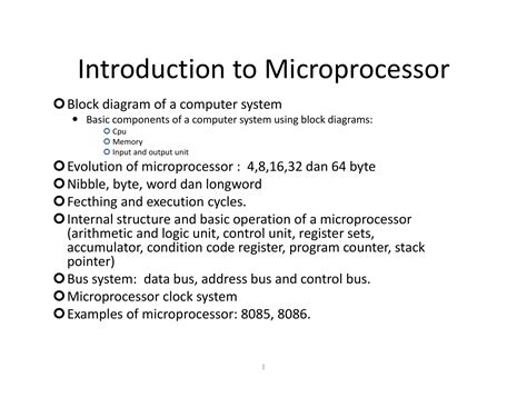 Intro To Microprocessor And Its Detailing And Applications Pdf