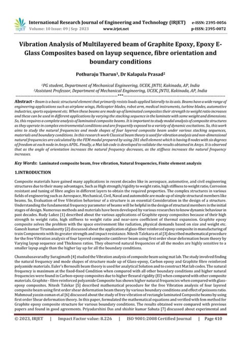 Vibration Analysis Of Multilayered Beam Of Graphite Epoxy Epoxy E Glass Composites Based On