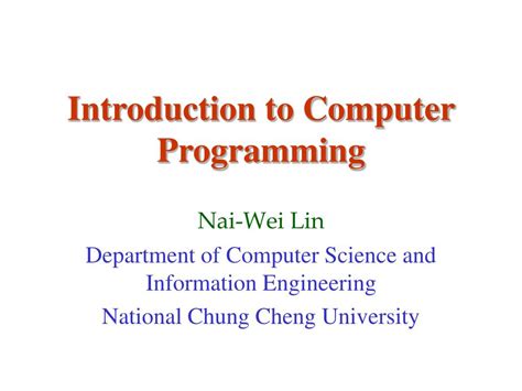 Ppt Introduction To Computer Programming Powerpoint Presentation Free Download Id4863416