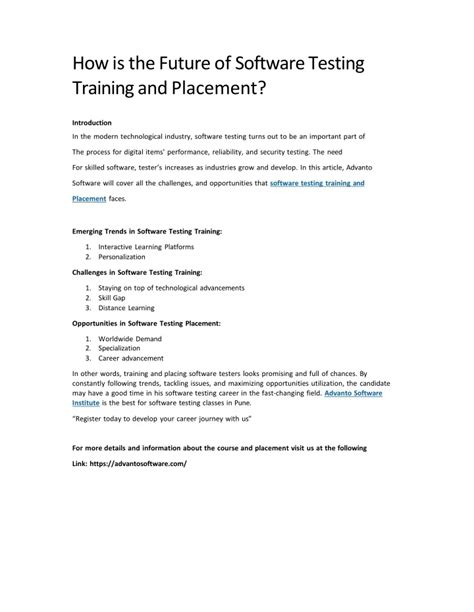 Ppt How Is The Future Of Software Testing Training And Placement