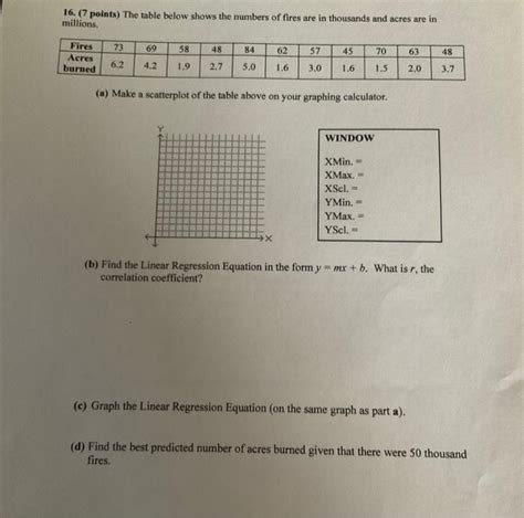Solved 16 7 Points The Table Below Shows The Numbers Of Chegg