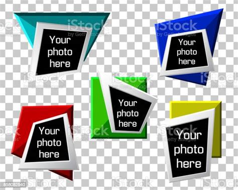 벡터 현대 종이 접기 기하학적 멀티 컬러 3d 프레임을 분리 합니다 벡터 일러스트 레이 션 0명에 대한 스톡 벡터 아트 및 기타 이미지 Istock