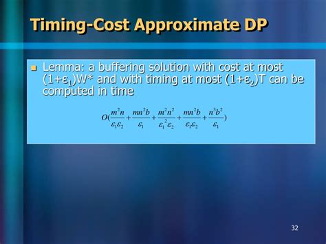 Ppt A Fully Polynomial Time Approximation Scheme For Timing Driven Minimum Cost Buffer