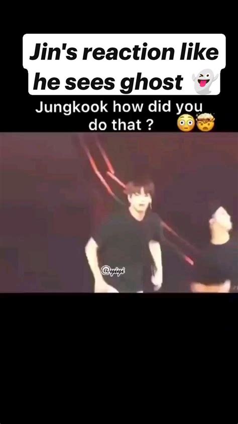 Jin S Reaction Like He Sees Ghost Kpop Funny Bts Bts Funny Videos Bts Book