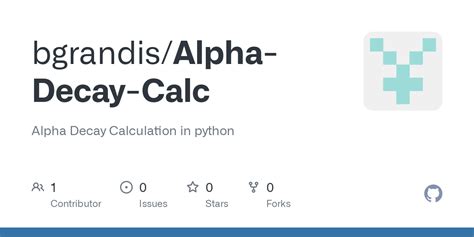 Github Bgrandisalpha Decay Calc Alpha Decay Calculation In Python