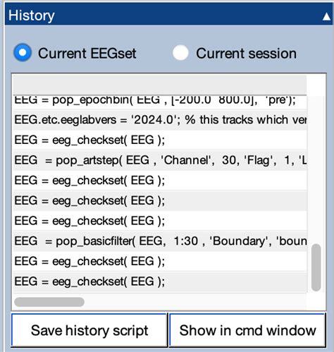 Erplab Studio Panels History Ucdavis Erplab Github Wiki