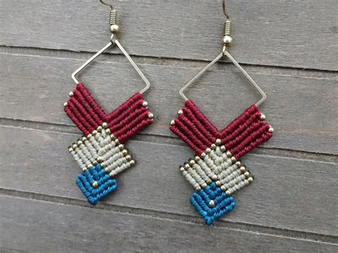 Macrame Earrings Tutorial Micro Macrame Pattern Pdf Etsy