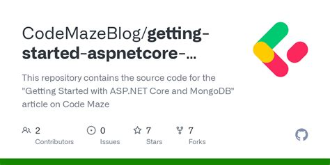 Github Codemazebloggetting Started Aspnetcore Mongodb This