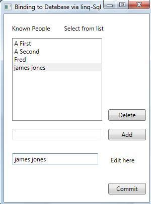 Simple Demo Of Binding To A Database In Wpf Using Linq Sql Codeproject