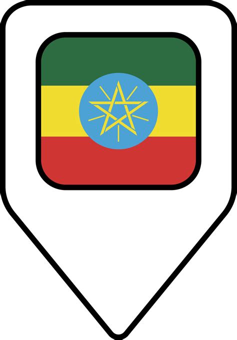 Ethiopia Flag Map Pin Navigation Icon Square Design 24076403 Png
