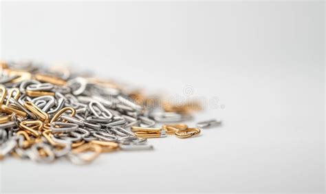 A Heap Of Small Metal Clasps In Gold And Silver Useful Fasteners For