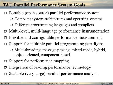 performance technology for scalable parallel systems ppt download