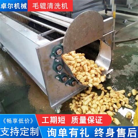 不锈钢毛辊清洗机 根茎类蔬菜清洗去皮机 紫薯毛辊清洗机厂家 阿里巴巴