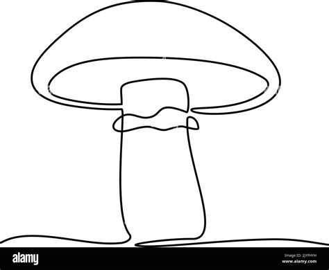 Dessin Continu D Une Ligne De Champignon Illustration Vectorielle
