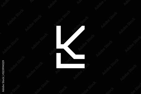 Kl Minimal Symbol Logo Lk Letter Logo Icon On Luxury Background Kl