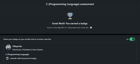 Dibyendu Barman On Linkedin Cprogramming Linkedin Skillassessment
