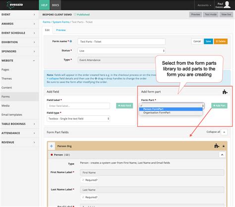 forms form parts evessio knowledge base